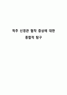 척추 신경관 협착 증상에 대한 종합적 탐구-1페이지