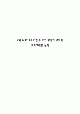 C와 MATLAB 기반 B 모드 영상의 공학적 프로그래밍 설계-1페이지