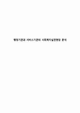 행정기관과 서비스기관의 사회복지실천현장 분석-1페이지