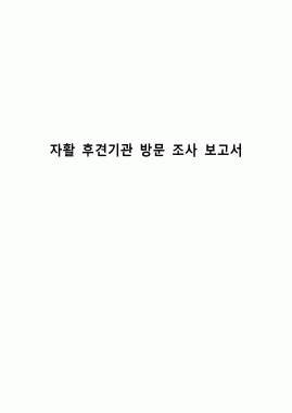 자활 후견기관 방문 조사 보고서-1페이지