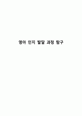 영아 인지 발달 과정 탐구-1페이지
