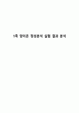 1족 양이온 정성분석 실험 결과 분석-1페이지