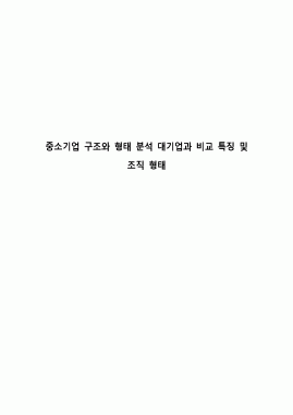 중소기업 구조와 형태 분석 대기업과 비교 특징 및 조직 형태-1페이지