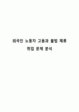 외국인 노동자 고용과 불법 체류 취업 문제 분석-1페이지