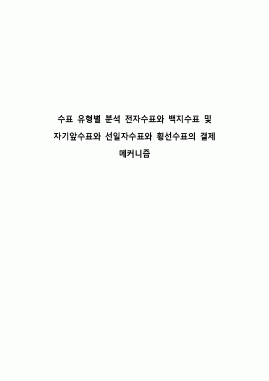 수표 유형별 분석 전자수표와 백지수표 및 자기앞수표와 선일자수표와 횡선수표의 결제 메커니즘-1페이지