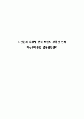 자산관리 유형별 분석 브랜드 부동산 인적 자산부채종합 금융위험관리-1페이지