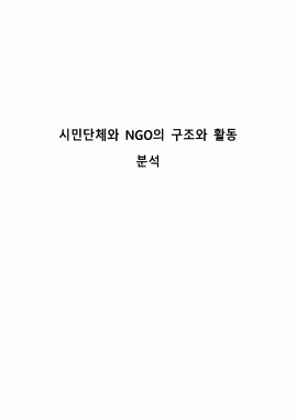 시민단체와 NGO의 구조와 활동 분석-1페이지