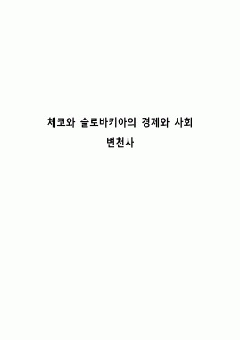 체코와 슬로바키아의 경제와 사회 변천사-1페이지