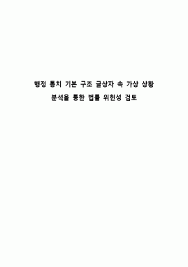 행정 통치 기본 구조 글상자 속 가상 상황 분석을 통한 법률 위헌성 검토-1페이지