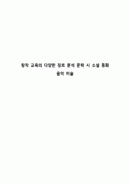 창작 교육의 다양한 장르 분석 문학 시 소설 동화 음악 미술-1페이지