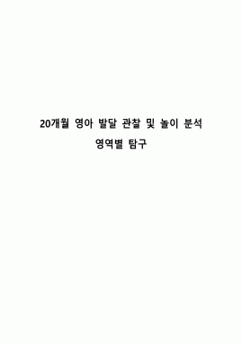 20개월 영아 발달 관찰 및 놀이 분석 영역별 탐구-1페이지