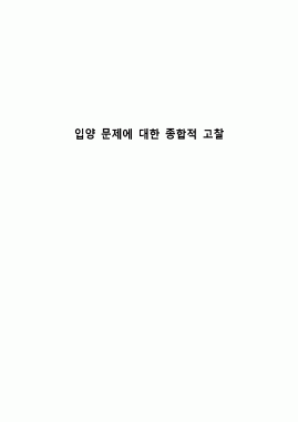 입양 문제에 대한 종합적 고찰-1페이지