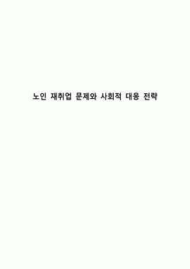 노인 재취업 문제와 사회적 대응 전략-1페이지