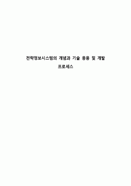 전략정보시스템의 개념과 기술 응용 및 개발 프로세스-1페이지
