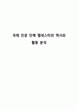 국제 인권 단체 엠네스티의 역사와 활동 분석-1페이지