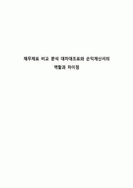 재무제표 비교 분석 대차대조표와 손익계산서의 역할과 차이점-1페이지