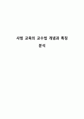 사범 교육의 교수법 개념과 특징 분석-1페이지
