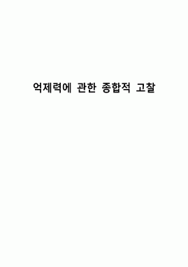 억제력에 관한 종합적 고찰-1페이지