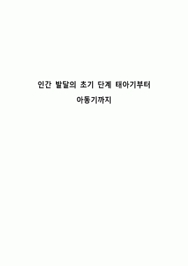 인간 발달의 초기 단계 태아기부터 아동기까지-1페이지