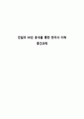 친일파 99인 분석을 통한 한국사 이해 중간과제-1페이지