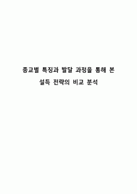 종교별 특징과 발달 과정을 통해 본 설득 전략의 비교 분석-1페이지