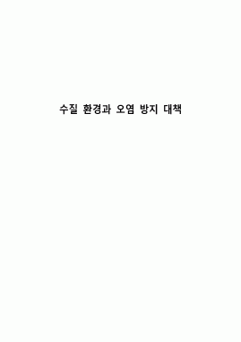 수질 환경과 오염 방지 대책-1페이지