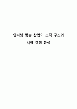 인터넷 방송 산업의 조직 구조와 시장 경쟁 분석-1페이지