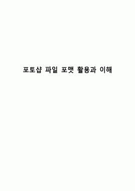 포토샵 파일 포맷 활용과 이해-1페이지