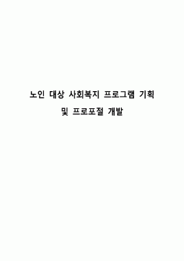 노인 대상 사회복지 프로그램 기획 및 프로포절 개발-1페이지