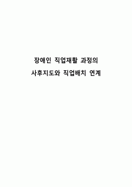 장애인 직업재활 과정의 사후지도와 직업배치 연계-1페이지