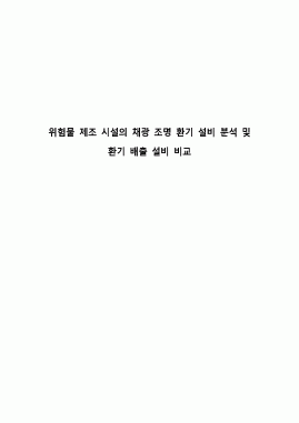 위험물 제조 시설의 채광 조명 환기 설비 분석 및 환기 배출 설비 비교-1페이지