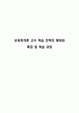 보육학개론 교수 학습 전략의 형태와 특징 및 학습 과정-1페이지