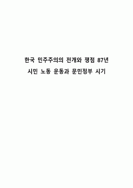 한국 민주주의의 전개와 쟁점 87년 시민 노동 운동과 문민정부 시기-1페이지