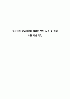 수치해석 알고리즘을 활용한 벡터 노름 및 행렬 노름 계산 방법-1페이지