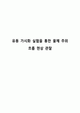 유동 가시화 실험을 통한 물체 주위 흐름 현상 관찰-1페이지