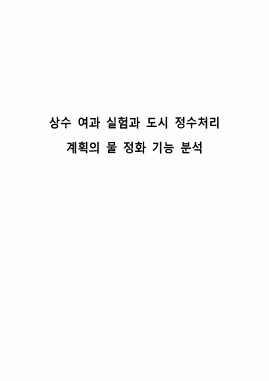 상수 여과 실험과 도시 정수처리 계획의 물 정화 기능 분석-1페이지