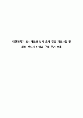 대한제국기 도시개조와 일제 초기 경성 개조사업 및 화성 신도시 탄생과 근대 주거 흐름-1페이지