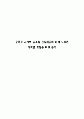 윤동주 서시와 김소월 진달래꽃의 해석 모방론 쾌락론 효용론 비교 분석-1페이지