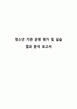 청소년 기관 운영 평가 및 실습 결과 분석 보고서-1페이지