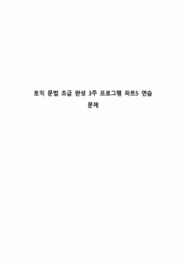 토익 문법 초급 완성 3주 프로그램 파트5 연습 문제-1페이지