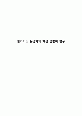 솔라리스 운영체제 핵심 명령어 탐구-1페이지