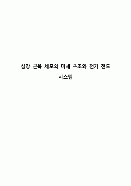 심장 근육 세포의 미세 구조와 전기 전도 시스템-1페이지