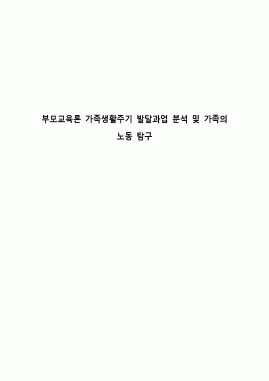 부모교육론 가족생활주기 발달과업 분석 및 가족의 노동 탐구-1페이지