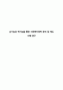 순기능과 역기능을 통한 사회복지정책 분석 및 제도 사례 연구-1페이지