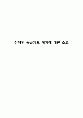 장애인 등급제도 폐지에 대한 소고-1페이지