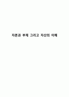 자본과 부채 그리고 자산의 이해-1페이지