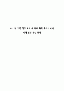 2021년 가족 직장 학교 내 젠더 폭력 구조와 이차 피해 발생 원인 분석-1페이지