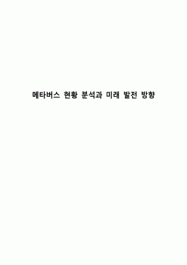 메타버스 현황 분석과 미래 발전 방향-1페이지