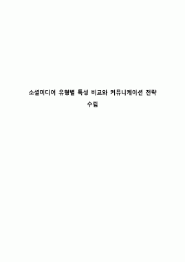 소셜미디어 유형별 특성 비교와 커뮤니케이션 전략 수립-1페이지