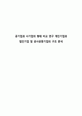 공기업과 사기업의 형태 비교 연구 개인기업과 법인기업 및 공사공동기업의 구조 분석-1페이지